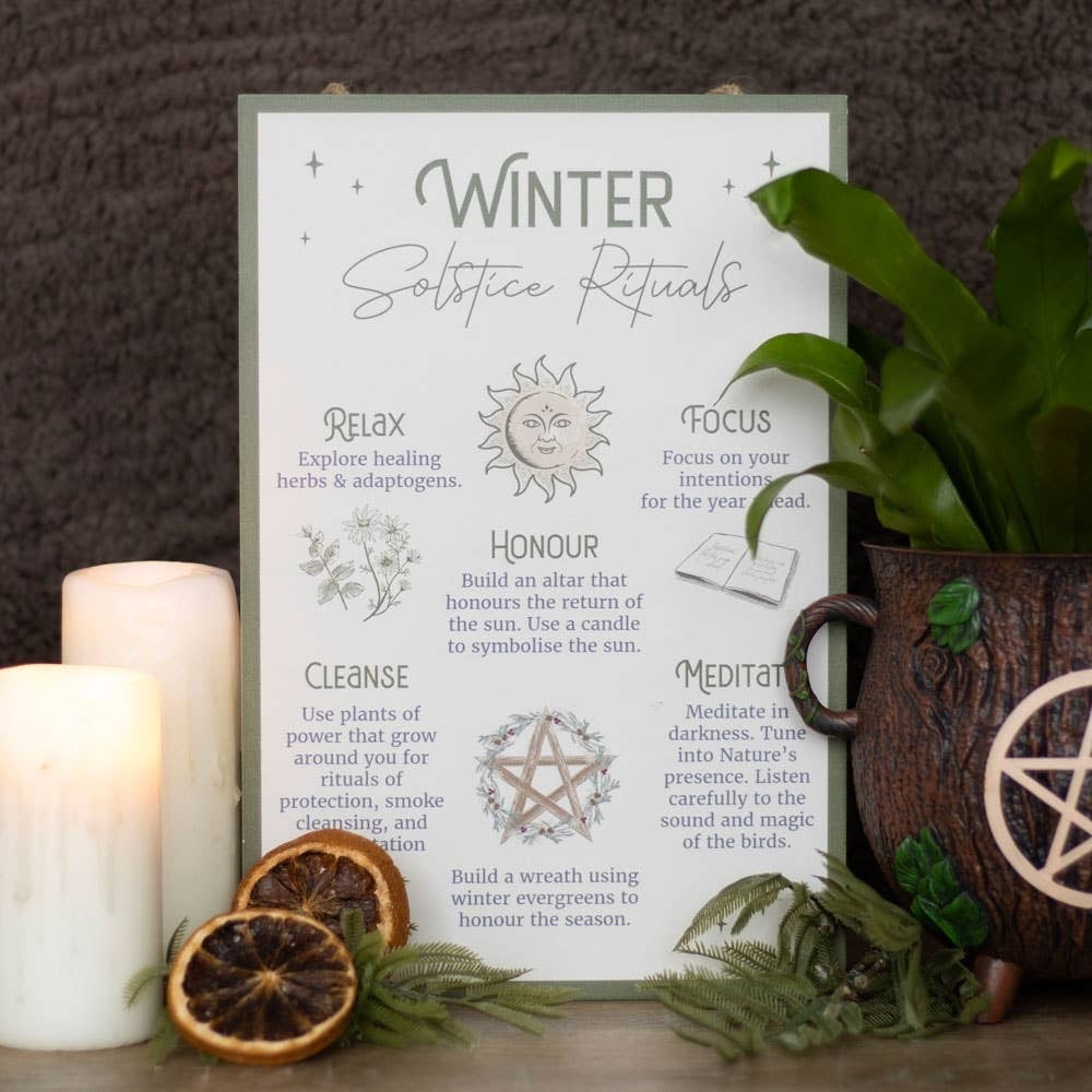 Winter Solstice Rituals Wiccan Hanging Sign | Moonbeams & Magpies - The ...